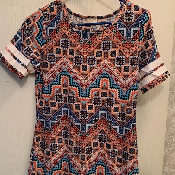 Dresses | Orange Multi Colored Bobbie Brooks Dress | Poshmark